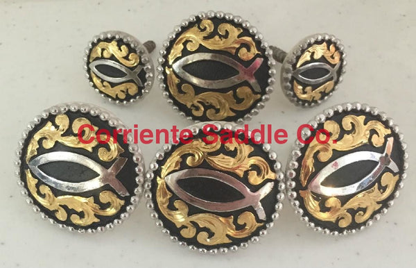 CBCONCH 112 Jesus Fish Conchos | Corriente Saddle